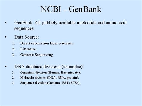 Biological Databases International Nucleotide Sequence Database Collaboration Ddbj