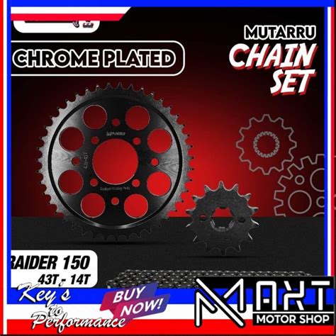 Mutarru Sprocket And Chain Set Black Raider R150 Sniper 150 Sniper 155 Lazada Ph