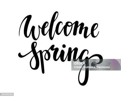 봄을 환영 합니다 손 서 예 및 브러쉬 펜 글자를 그려 휴일 인사말 카드 및 초대장 디자인 3월에 대한 스톡 벡터 아트 및 기타 이미지 Istock