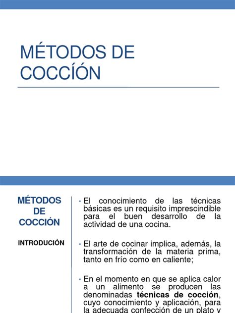 Métodos De Cocción En Cocina Pdf Cocinando Fritura