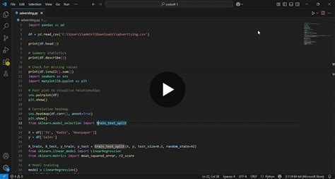 Codsoft Codsoft Datascience Machinelearning Linearregression Maha Lakshmi