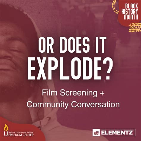 Or Does It Explode Film Screening And Community Conversation The Voice