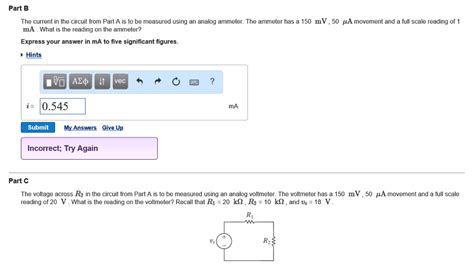 Part B The Current In The Circuit From Part A Is To