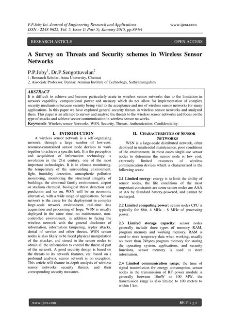 Pdf A Survey On Threats And Security Schemes In Wireless Sensor Networks