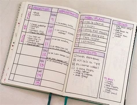 56 Best Images About Bujo Weekly Spread Ideas On Pinterest Food Log