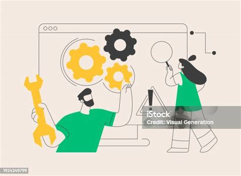 Computer Troubleshooting Abstract Concept Vector Illustration Stock