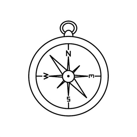 Premium Vector Linear Black White Compass Icon Can Be Used As Symbol