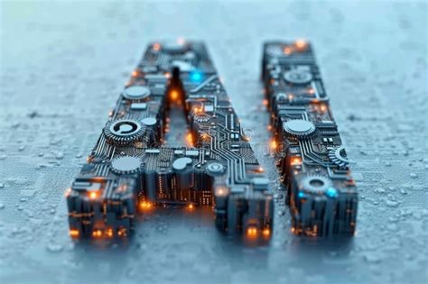artificial intelligence concept metallic 3d gear letter ai illustration