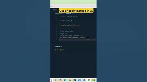 Use Of Apply Method In Js Javascript Coding Html