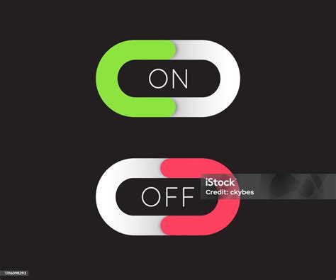 켜기 및 끄기 토글 스위치 버튼 현대 장치 사용자 인터페이스 벡터 그래픽 디자인 개념에 대한 스톡 벡터 아트 및 기타 이미지 개념 그래픽 사용자 인터페이스 돌기