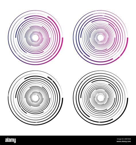 Concentric Random Circles With Dynamic Lines Vortex Circular Swirl