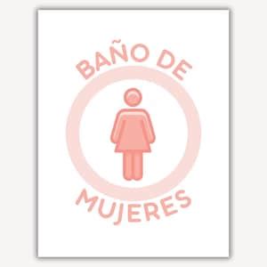 Womens Washroom Sign In Spanish Printable Bano De Mujeres Spanish