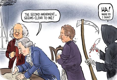 Cartoon Second Amendments Unwanted Signer