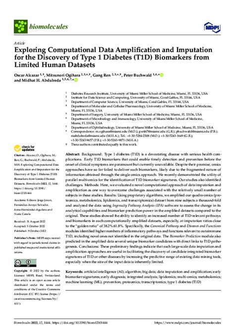 Pdf Exploring Computational Data Amplification And Imputation For The Discovery Of Type 1