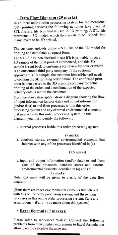 Solved Data Flow Diagram Marks In An Ideal Online Chegg