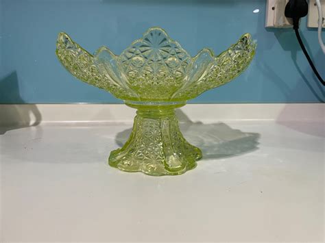 Vaseline Glass Furniture And Home Living Home Decor Vases And Decorative Bowls On Carousell