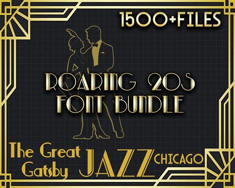 Roaring 1920s Font Bundle The Great Gatsby Font For Cricut Chicago