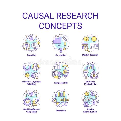 Causal Research Concept Icons Set Stock Vector Illustration Of Concept Infographic 274275729