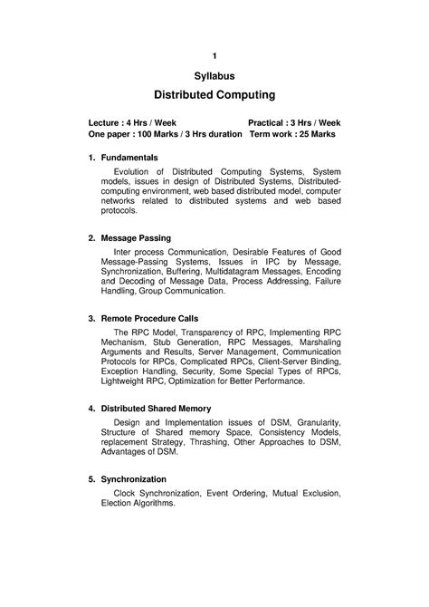 With Syllabus Distributed Computing Ivth Year 231017 131942 Syllabus Distributed Computing