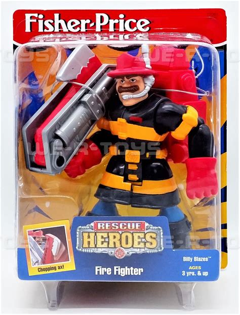 Fisher Price Rescue Heroes Fire Fighter Billy Blazes 6 Figure 1997