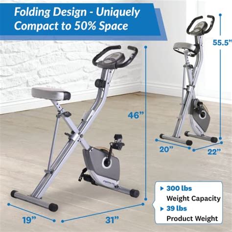 Exerpeutic Folding Exercise Bike 8 Levels Of Resistance Stationary