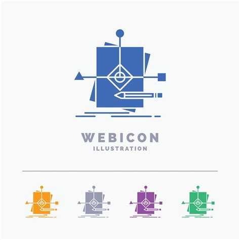 Algorithm Business Foretelling Pattern Plan 5 Color Glyph Web Icon