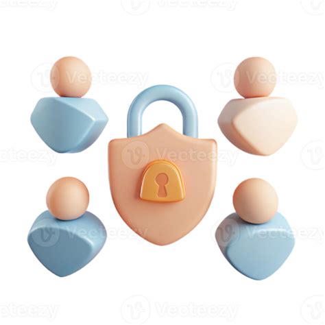 Secure Access For Multiple Users With Padlock And Shield Illustration 51322862 Png