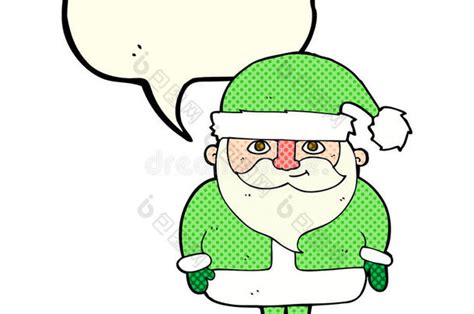 卡通快乐的圣诞老人脸与演讲泡泡 包图企业站