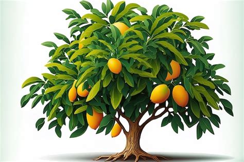Premium Photo Image Of A Mango Tree With Fruit Isolated On A White