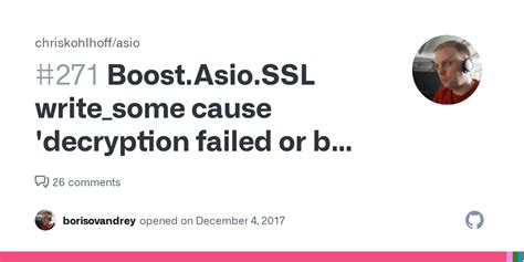Boost Asio SSL Write Some Cause Decryption Failed Or Bad Record Mac
