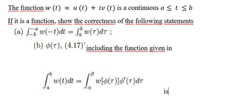 Solved The Function W T U T Iv T Is A Continuous A Chegg Com