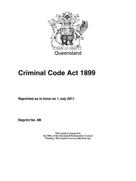 Queensland Criminal Code Act 1899 Theft Conspiracy Criminal