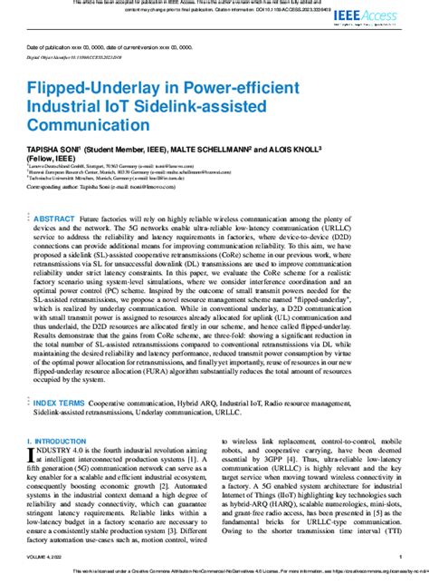 Pdf Flipped Underlay In Power Efficient Industrial Iot Sidelink Assisted Communication
