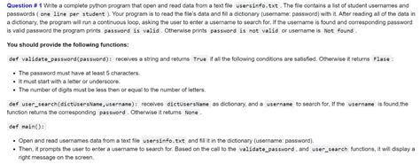 Solved Question 1 Write A Complete Python Program That Chegg