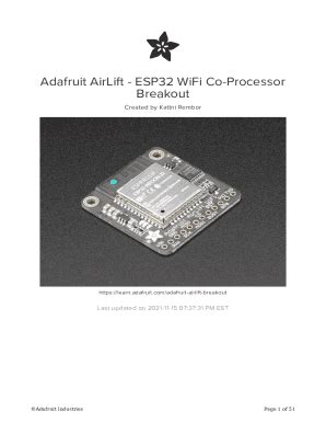 Fillable Online Adafruit AirLift ESP32 WiFi Co Processor Breakout Fax