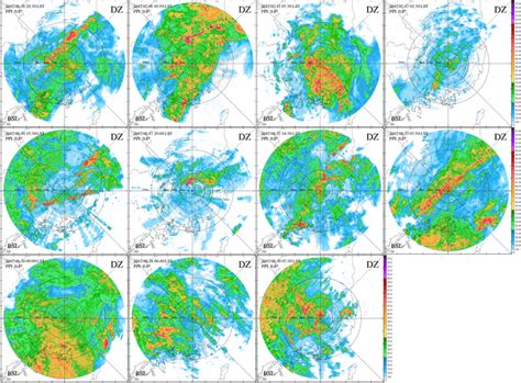 Plan Position Indicators Ppis Of Radar Reflectivity For 11 Rain