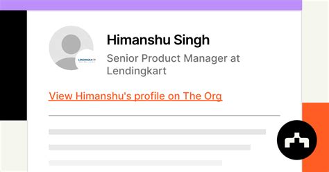 Himanshu Singh Senior Product Manager At Lendingkart The Org