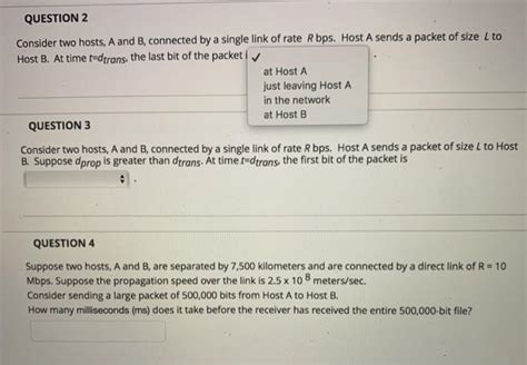 Solved QUESTION Consider Two Hosts A And B Connected By A Chegg Com