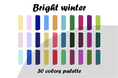 Bright Winter Procreate Color Palette Procreate Swatches