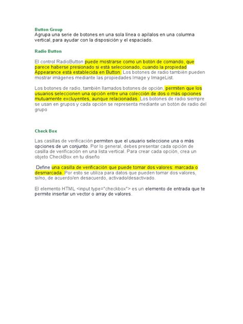 Button Group Check Box Radio Button Pdf