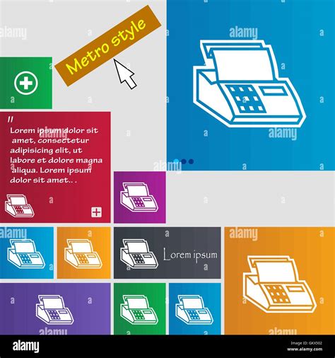 Cash Register Machine Icon Sign Buttons Modern Interface Website Buttons With Cursor Pointer