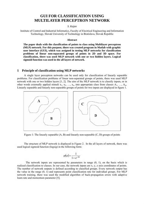 Pdf Gui For Classification Using Multilayer Perceptron Network