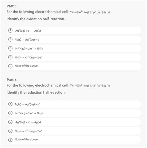 solved from the cell notation given identify the reduction