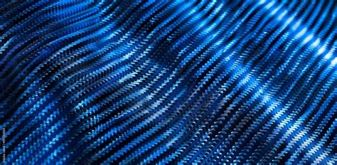 Blue Carbon Fiber Background Texture Flat Lay Top View Close Up For
