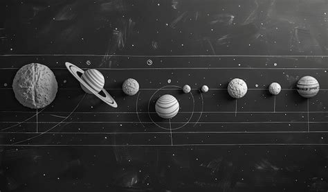 Premium Photo Solar System In Black And White