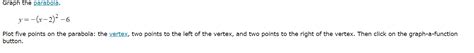 Graph The Parabolay X 22 6plot Five Points On The