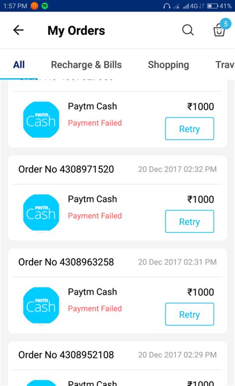 Paytm — Failed Transaction Refund