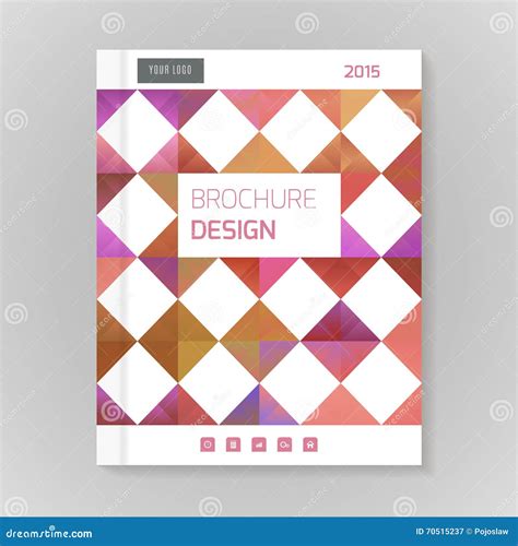 Polygonal Vector Design Template Layout For Brochure Stock Vector Illustration Of Book