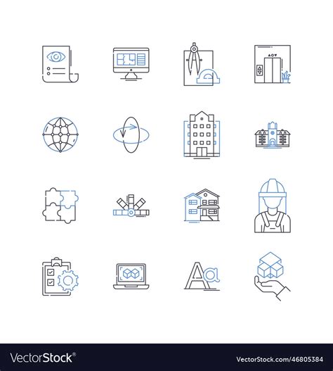 Linguistics Language Line Icons Collection Syntax Vector Image