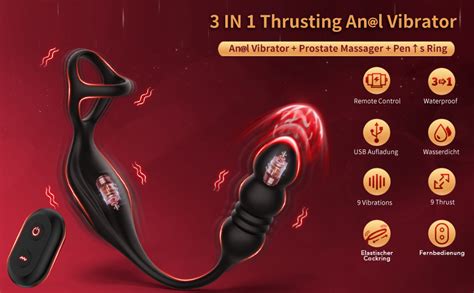 Thrusting Anal Vibrator Prostate Massager 3 In 1 Adult Sex Toys For